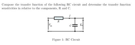 Solved Compose The Transfer Function Of The Following Rc