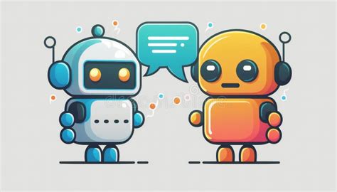 Chat Bot Cartoon Artificial Intelligence Concept Cute Character And