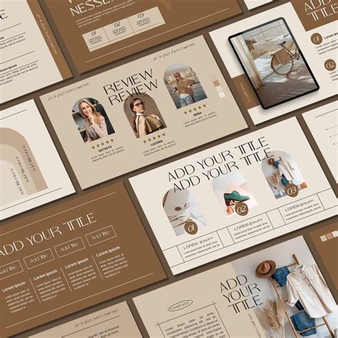 BROWN Minimal Powerpoint Template Persentation Slide PPT Minimalist Business Strategy Clean