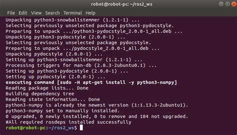 installing dependencies using rosdep ros robotics projects second
