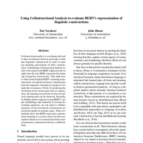 Using Collostructional Analysis To Evaluate Berts Representation Of Linguistic Constructions
