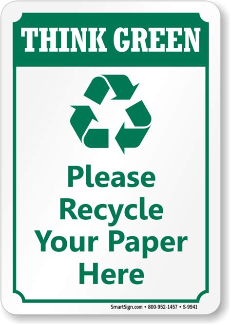 Paper Recycling Sign