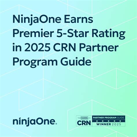 Ninjaone Ninjaone Now Earned A 5 Star Rating In The 2025 Crn Partner Program Guide 🌟 Were