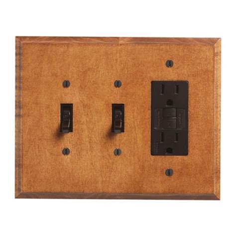 Hard Maple Switch Plate 2 Switch 1 Paddle Cws