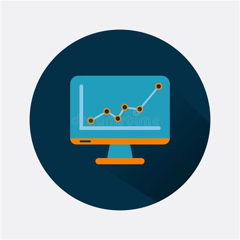 Colorful Monitoring Growing Graph Icon With Shadow Vector Illustration Stock Vector