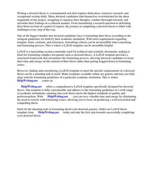 Doctoral Thesis Template Latex Pdf Thesis Text