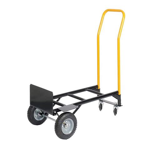 Runesay 330 Lbs Black Hand Truck Dual Purpose 2 Wheel Dolly Cart 4