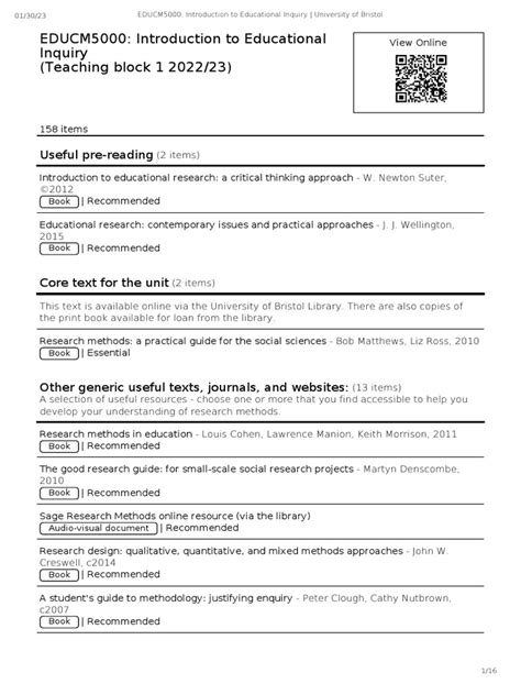 Educm5000 Intro To Educational Inquiry Pdf Qualitative Research Social Research