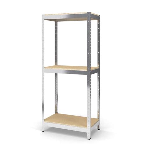 ᐉ Стелаж металевий Харді про 80х60х45 см з оцинкованим покриттям на 3 полиці з ДСП 23262