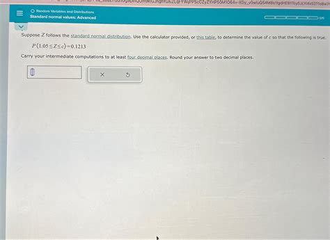 Solved Random Variables And Distributionsstandard Normal