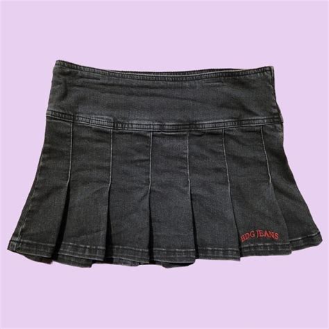 Black Pleated Denim Mini Skirt 🖤details The Cutest Depop
