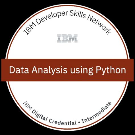 data analysis using python successfully claimed an ibm badge 🪄
