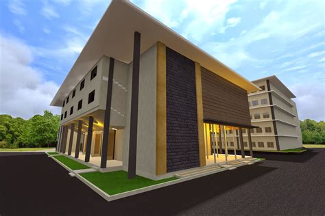 Architecture Building Hasil Render Archicad Eksterior