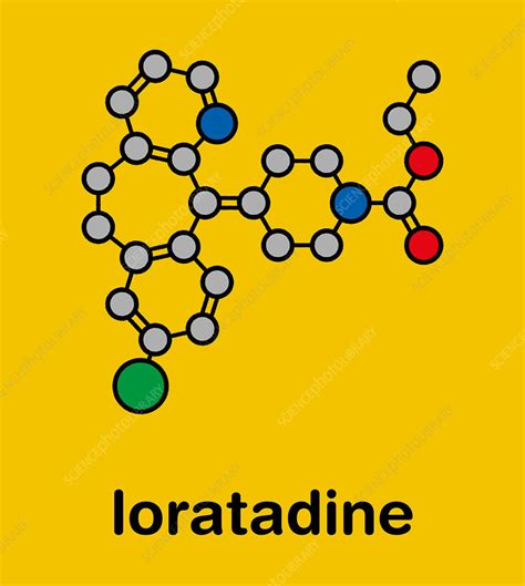 Loratadine Antihistamine Drug Molecular Model Stock Image F025 2434 Science Photo Library