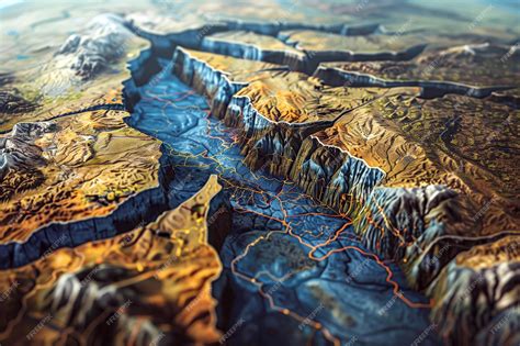 Premium Photo Illustration Of Tectonic Plates Shifting With A Visible