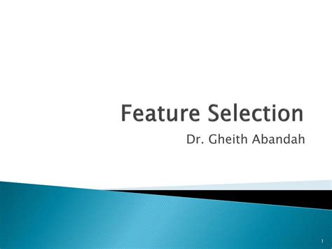 Ppt Feature Selection Powerpoint Presentation Free Download Id 4365463