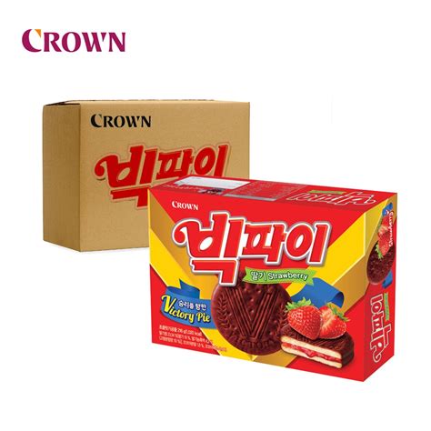크라운 빅파이 딸기 과자 216g 12개입 박스 홈플러스 택배배송