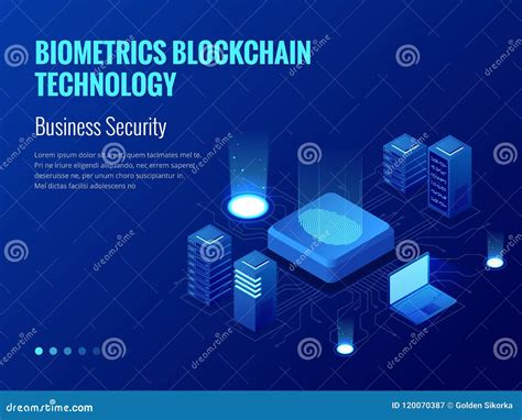 Isometric Biometrics Blockchain Technology And Finger Print Scanning Identification System