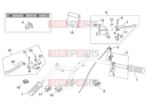 Aprilia Mojito Habana 125 150 Frame Controls Retro Exploded