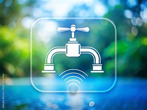 Smart Water System Tap Sensor Icon For Automatic Liquid Dispensing Editable Stroke Vector