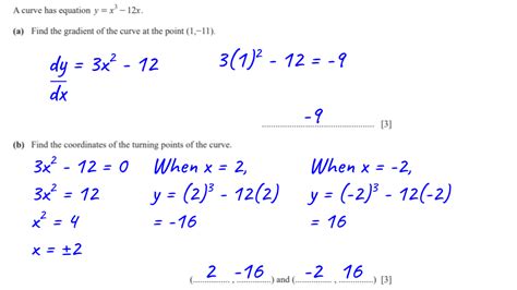 Differentiation Past Paper Questions For Igcse Cambridge 0580