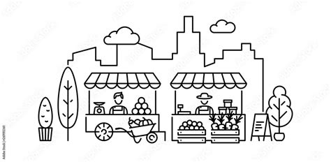 Farmers Market Clipart Black And White