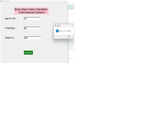 Body Mass Index Calculator Using Python Niharika