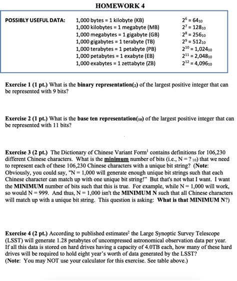 Solved Homework 4 Possibly Useful Data 1000 Bytes 1