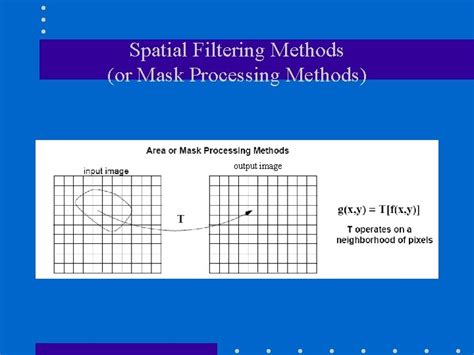 spatial filtering spatial filtering methods or mask processing
