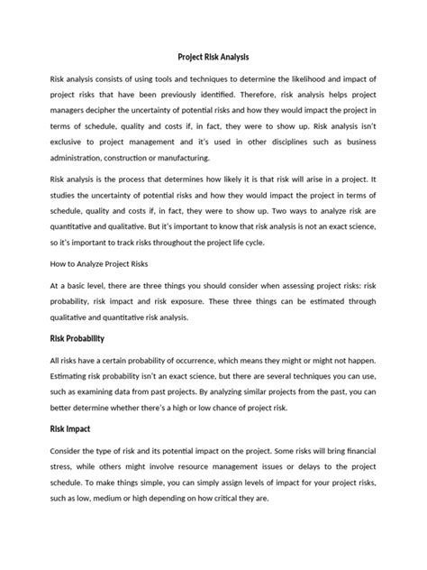 Chapter 1 Risk Analysis Pdf Risk Risk Management