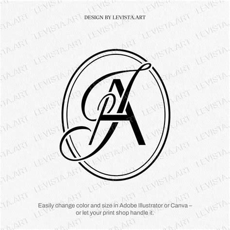 Elegant Aj And Ja Monogram Logo Instant Download