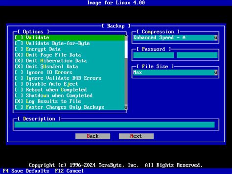 Image For Linux GUI Screen Shots TeraByte Unlimited
