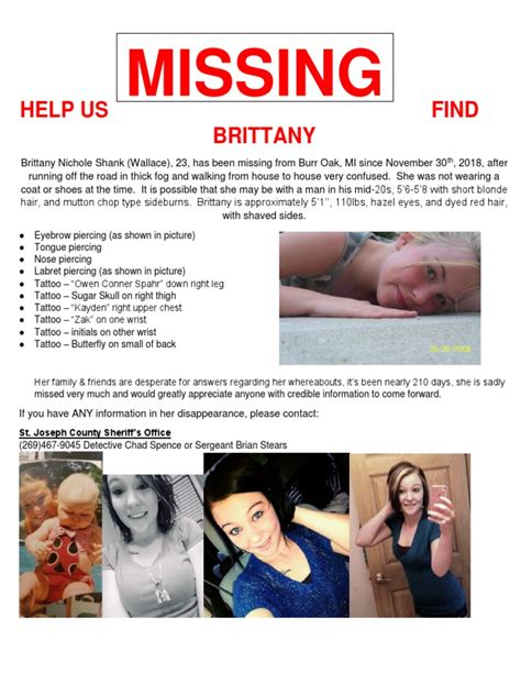 Brittany Shank Missing Flyer Pdf