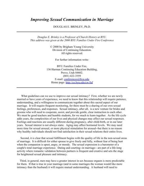 Improving Sexual Communication In Marriage Continuing