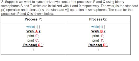 solved 2 suppose we want to synchronize twp concurrent