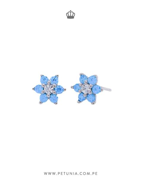Aretes Roseta Celeste Joyería Petunia