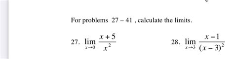 Solved For Problems 27−41 Calculate The Limits 27