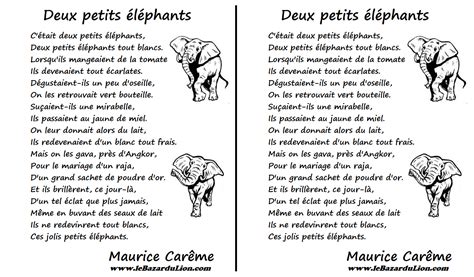 Deux Petits Éléphants Maurice Carême Poésie Le Bazar Du Lion
