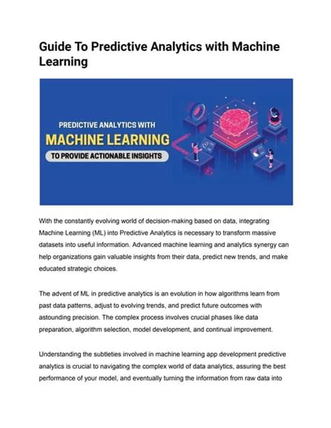 Guide To Predictive Analytics With Machine Learningpdf