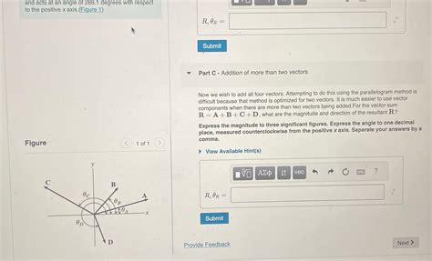 Solved Learning Goal To Use Geometric And Component Addition Chegg
