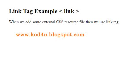 HTML Link Tag Example