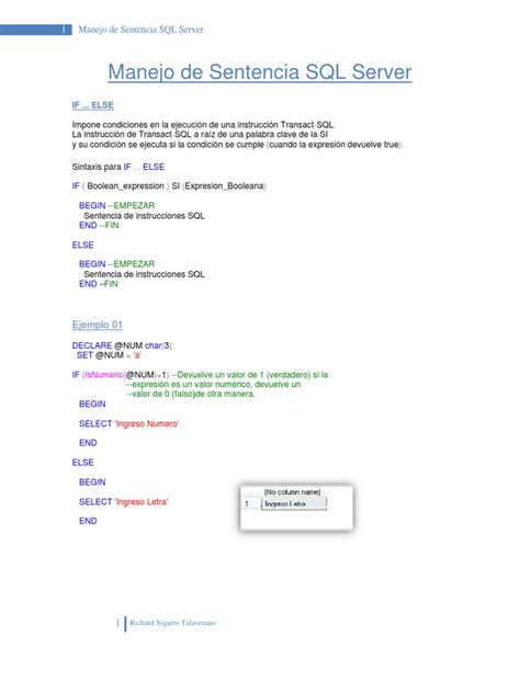 Manejo De Sentencia Sql Server 2005x Sql Servidor Sql De Microsoft