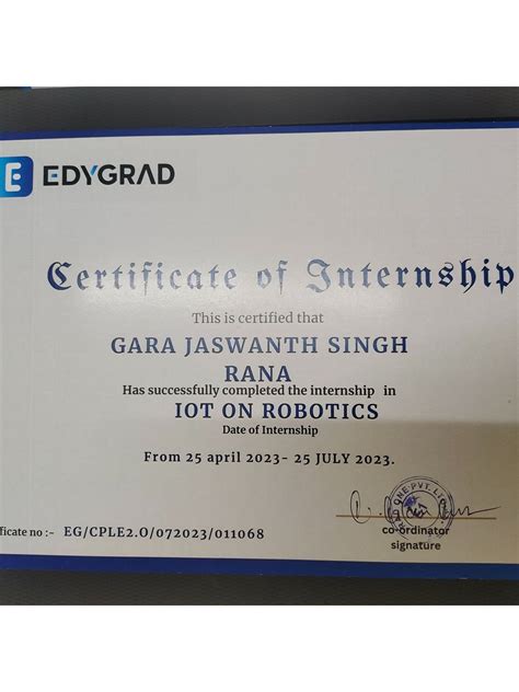 Iot Robotics Internship Edygrad Learningjourney Innovation