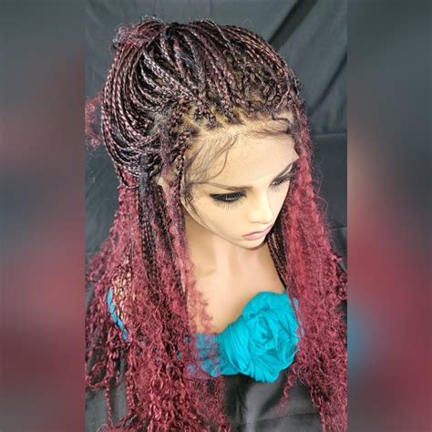Red Ombre Box Braids