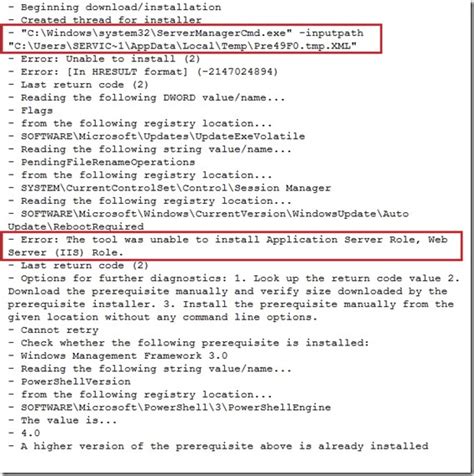 The Tool Was Unable To Install Application Server Role Web Server Iis