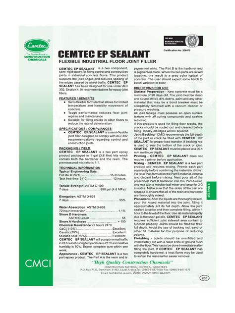 Cemtec Ep Sealant Pdf