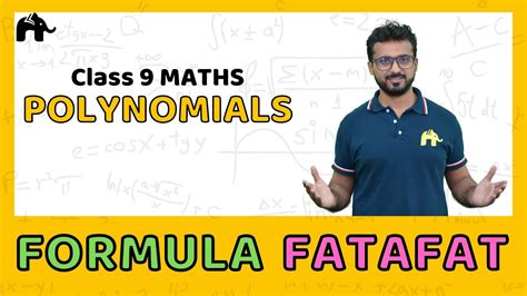 Polynomials Class 9 Maths Formulas Sheet Revision List Cbse Ncert Formulafatafat Youtube