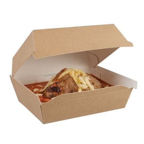 Brown Paper Clamshell Savori Snack Boxes Catex Catering Disposables