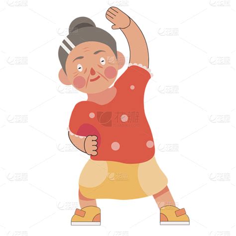 扁平风 人物贴纸 老奶奶