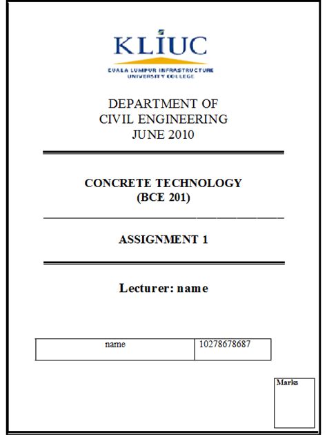 Contoh Front Page Assignment Design And Fabrication Of The Assignment Tray Ump Institutional